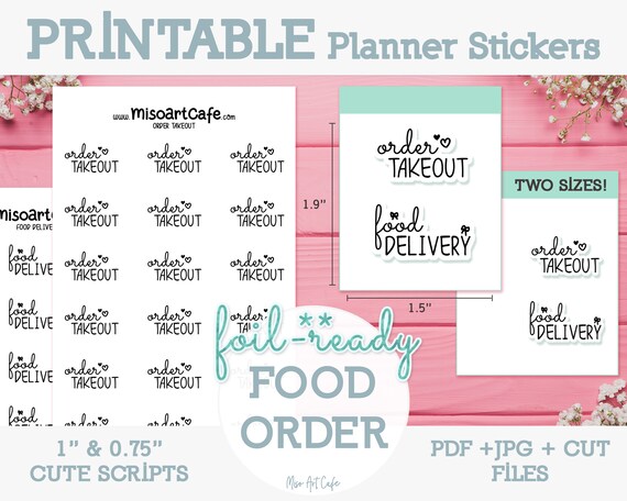 Order Takeout / Food Delivery Script Printable Planner | Etsy