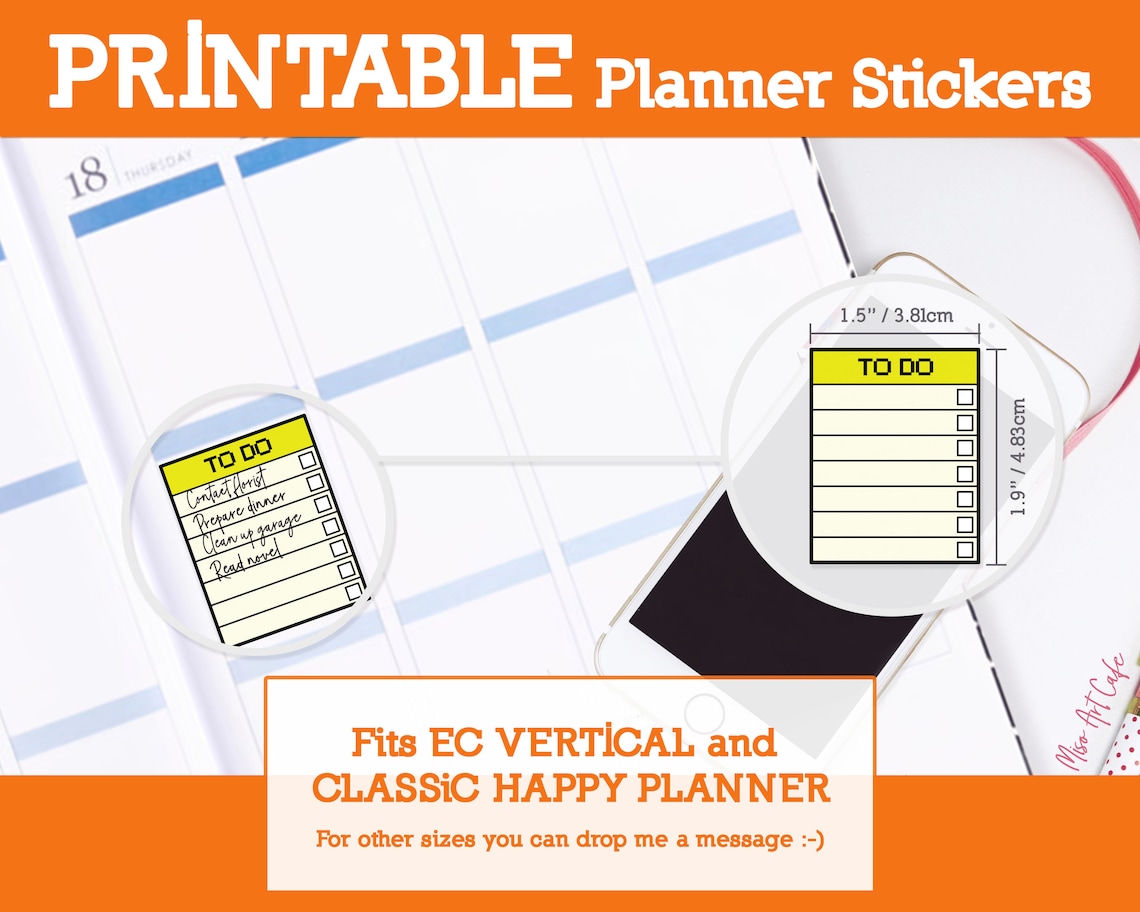 To Do List Printable Planner Stickers Instant Download | Etsy