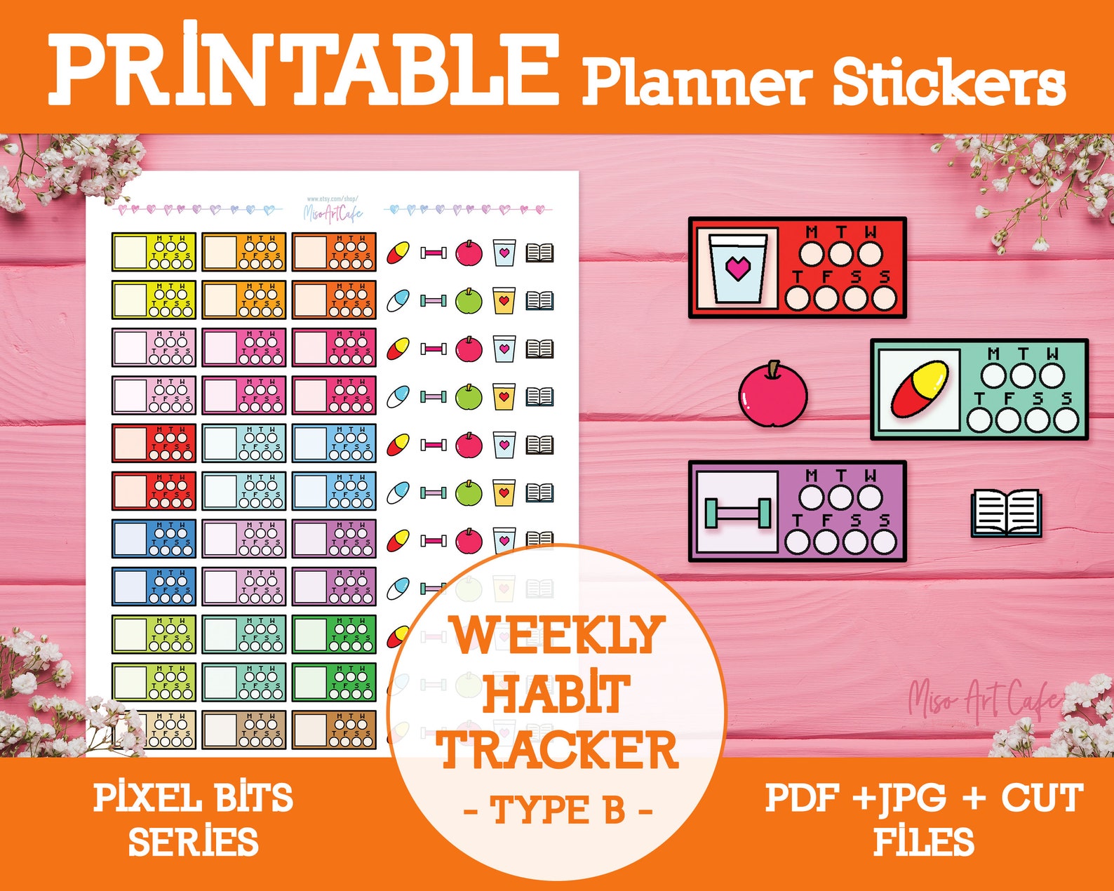 Habit Tracker B Printable Planner Stickers Instant Download Weekly ...