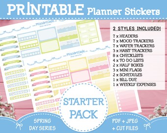Habit Tracker Printable Planner Stickers Instant Download - Etsy