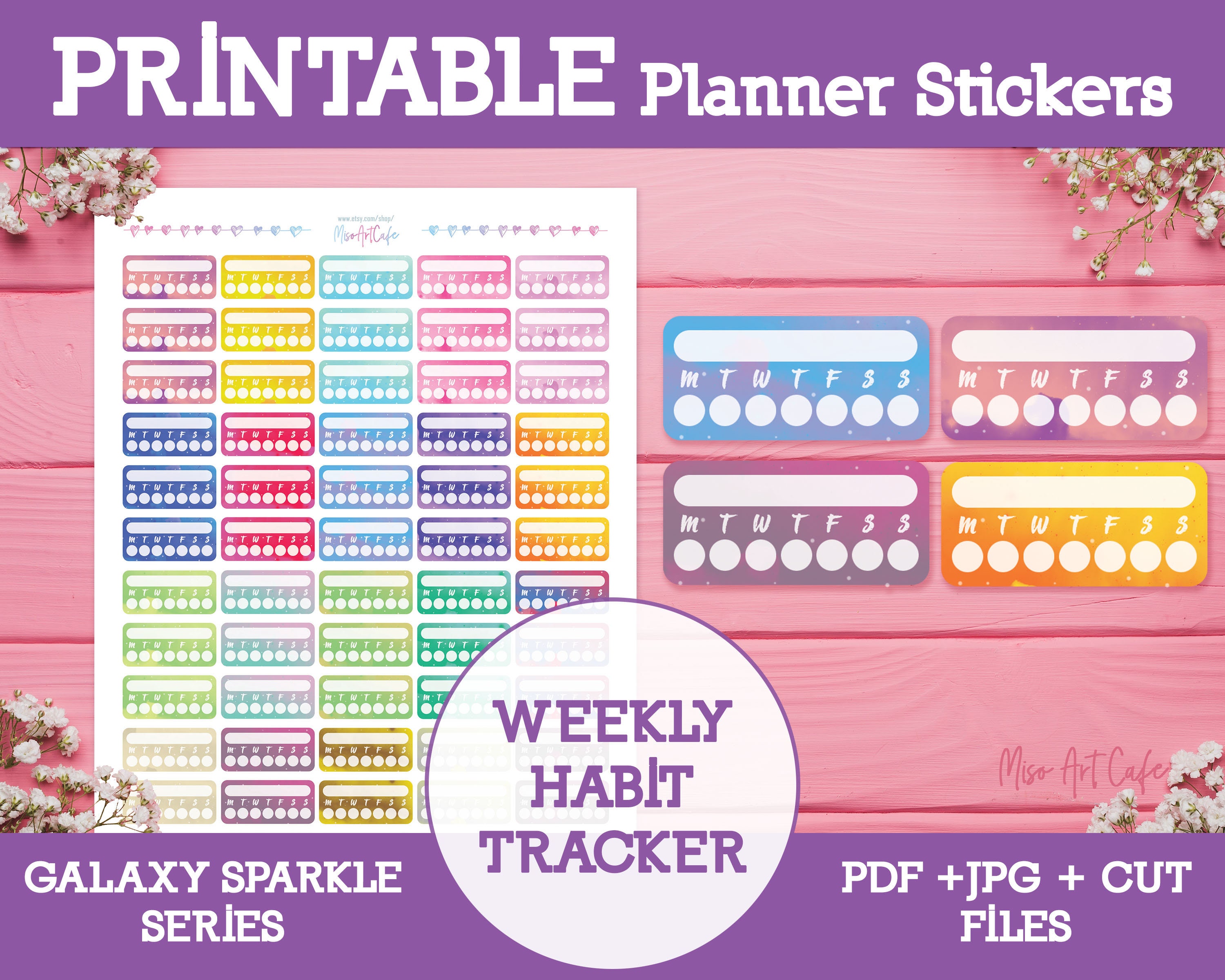 Habit Tracker Printable Planner Stickers Instant Download | Etsy