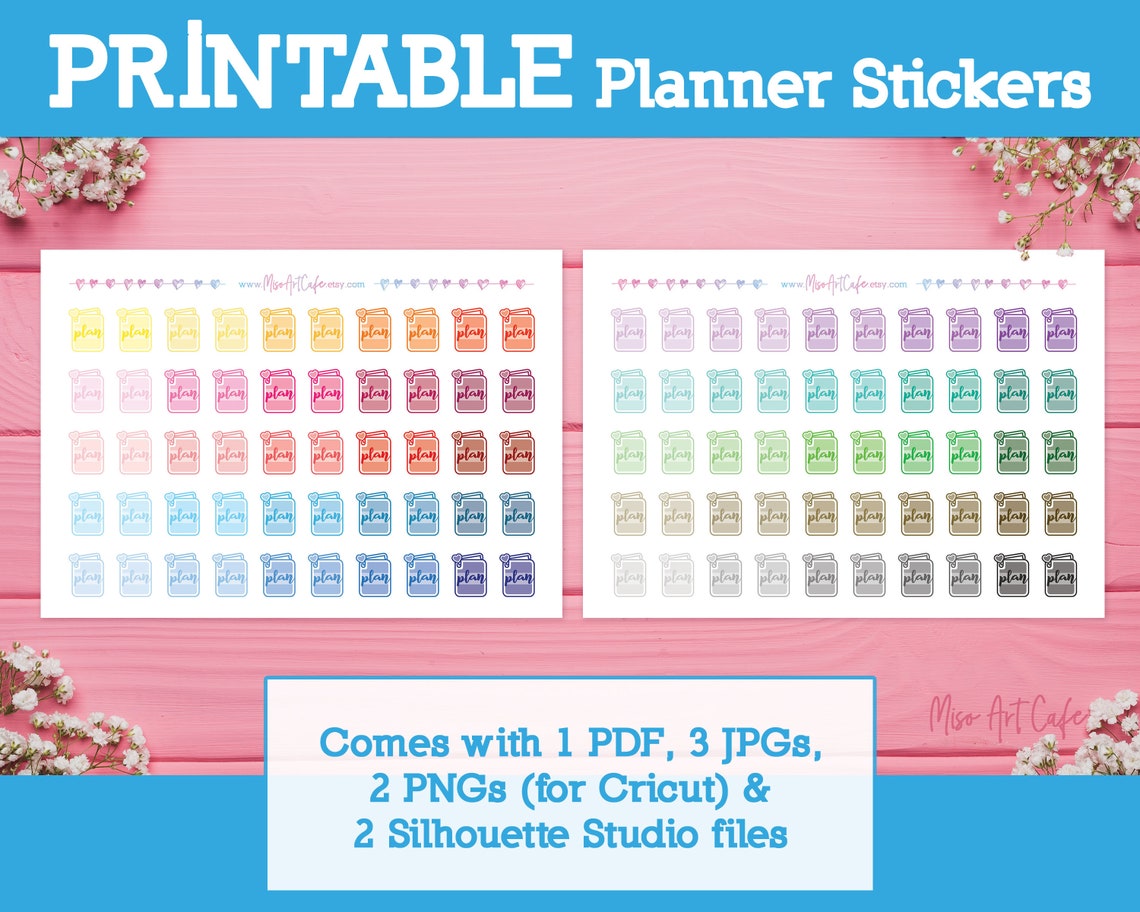 Planner Icons Printable Functional Planner Stickers Instant | Etsy