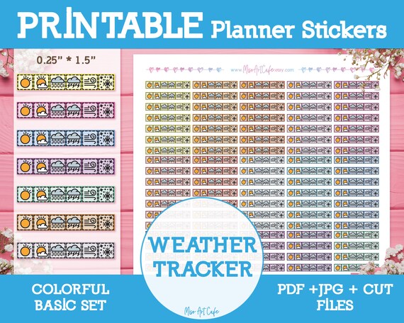 Weather Tracker Printable Planner Stickers Student Planner - Etsy