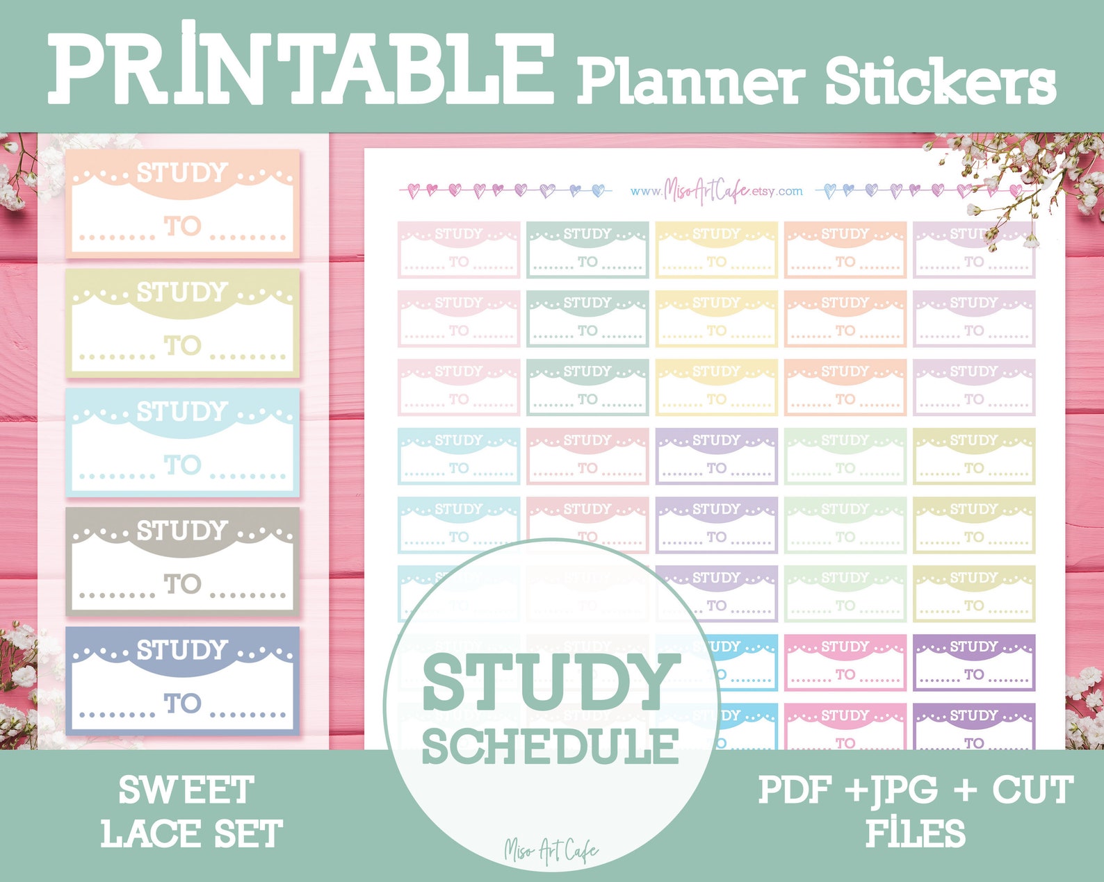 Study Schedule Printable Planner Stickers Instant Download - Etsy