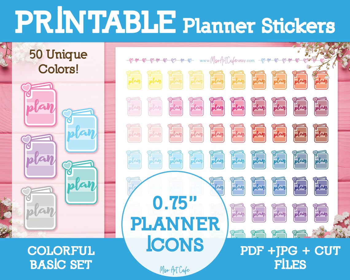 Planner Icons Printable Functional Planner Stickers Instant | Etsy