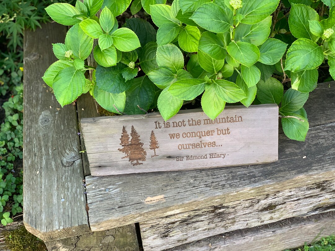 Barn Wood Quotes, Nature Inspired Sign Quote by its Not the Mountain We ...