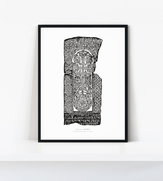 Armenian Khachkar Archival Art Print Original Linocut Relief - Etsy