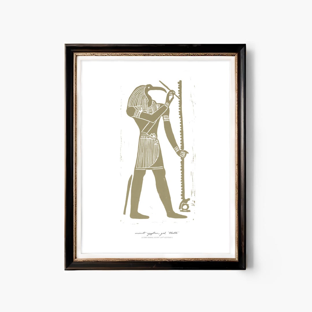 Ancient Egyptian God "thoth" Giclée Art Print, Linocut Archival Art ...