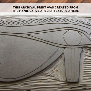 Ancient Egyptian eye of Horus Archival Art Print, Original Linocut Art ...
