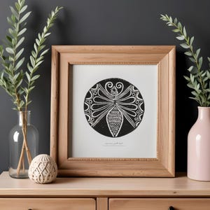 Ancient Greek Mycenaean Bee/butterfly Giclée Art Print, Linocut ...