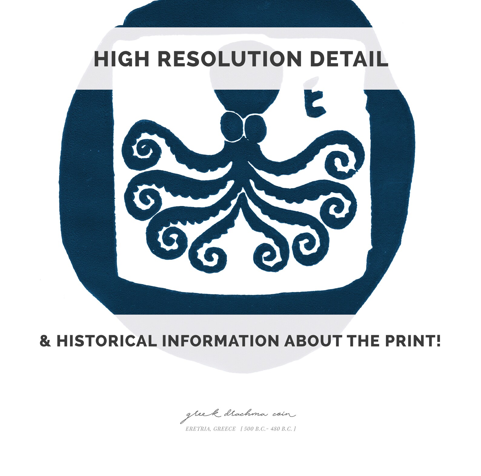 Ancient Greek Octopus Coin Archival Art Print Original - Etsy