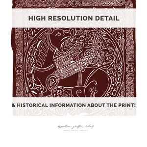 Ancient Greek Byzantine Griffin Relief Giclée Art Print, Linocut ...