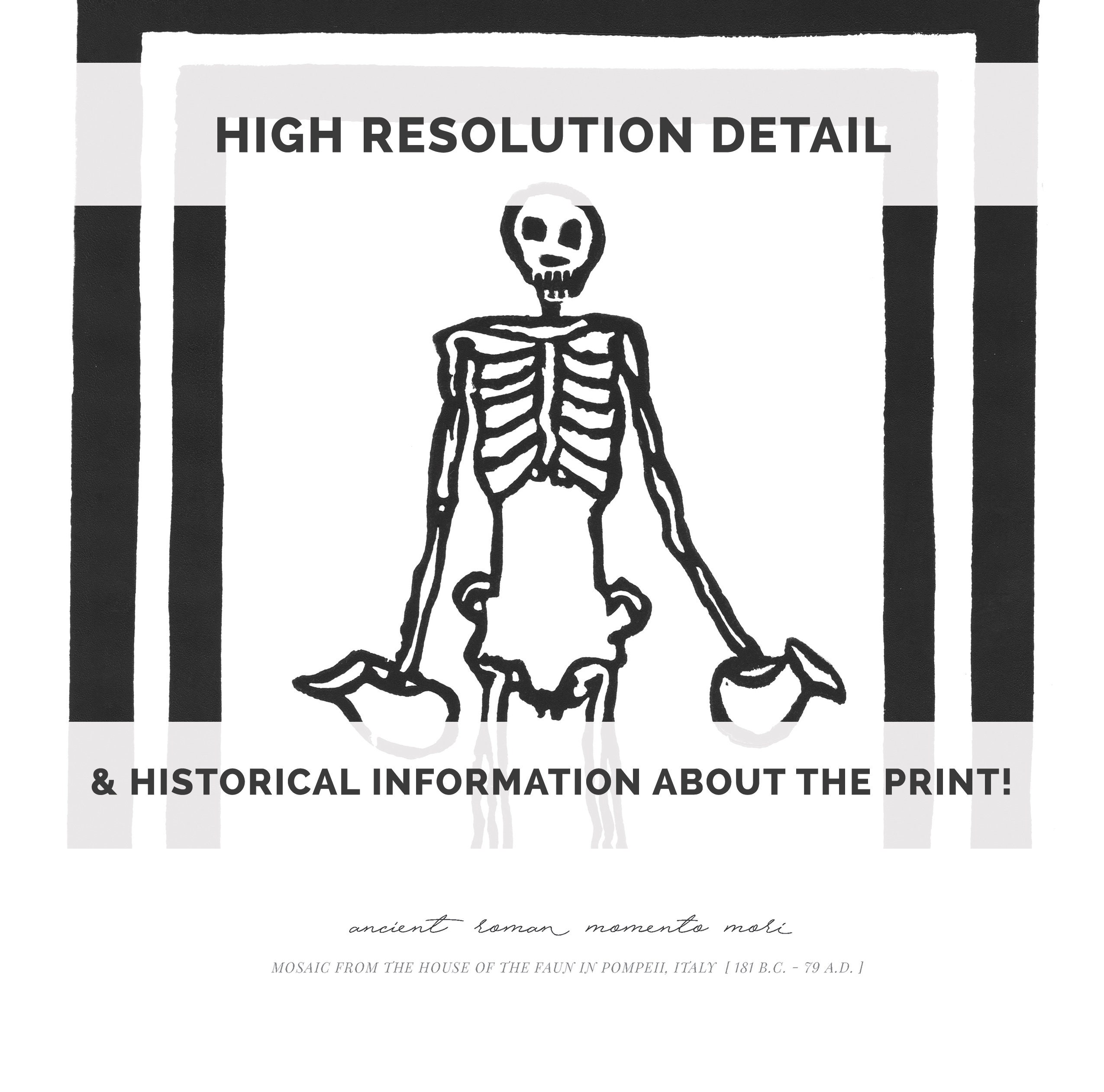 Ancient Roman Skeleton momento Mori Archival Art - Etsy