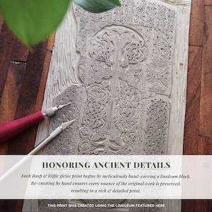 Armenian Khachkar Giclée Art Print, Linocut Archival Art Print, Armenia ...