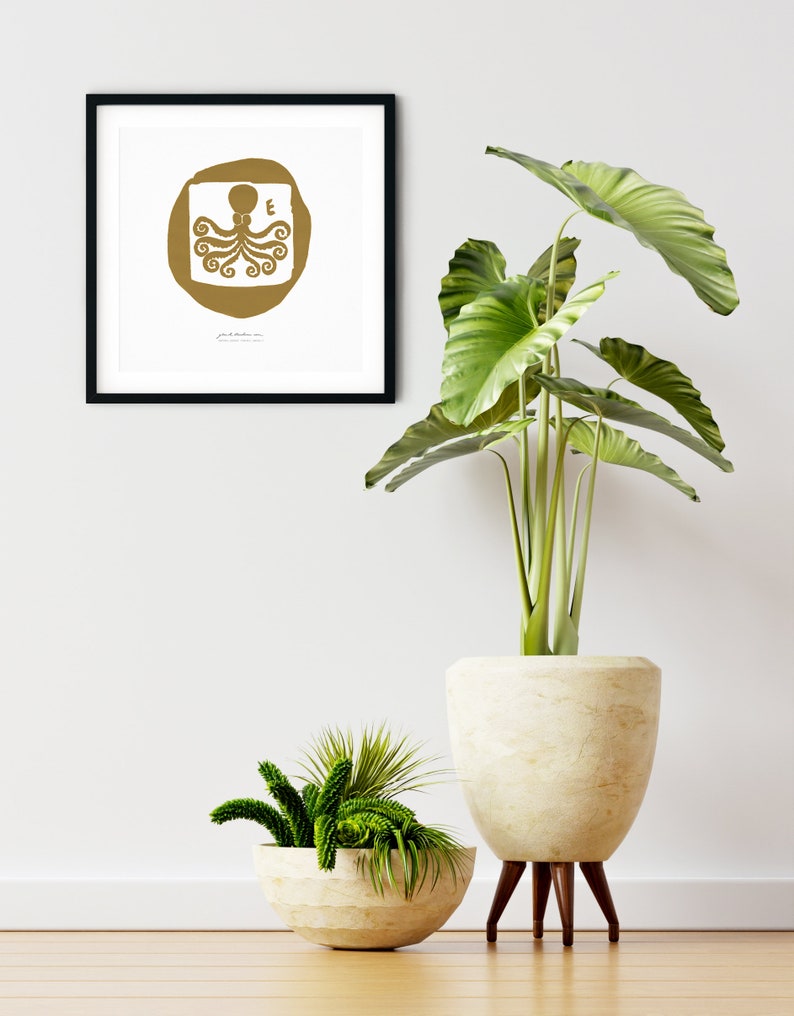 Ancient Greek Octopus Coin Archival Art Print Original | Etsy