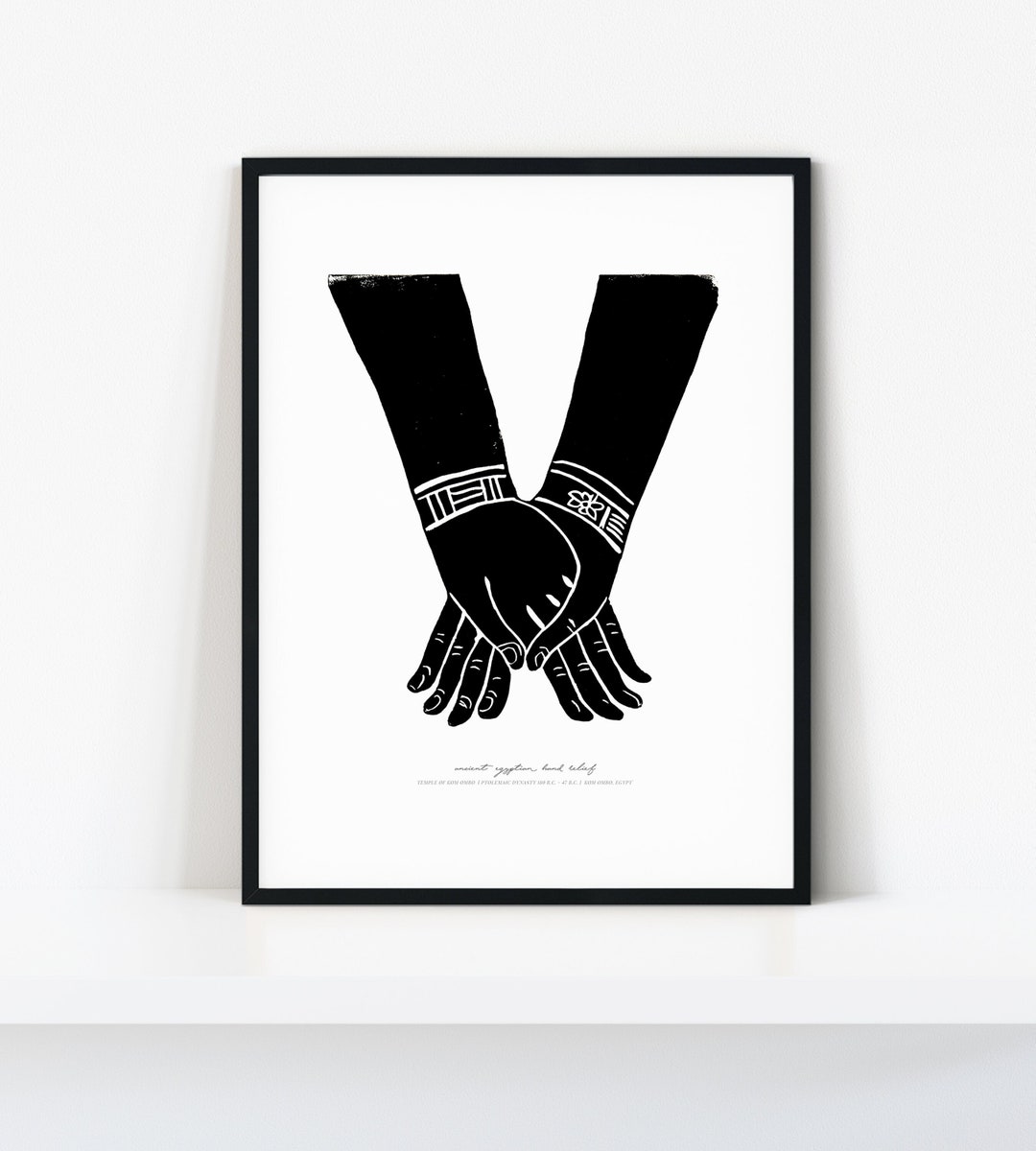 Ancient Egyptian Hand Relief Archival Art Print, Original Bas Relief ...