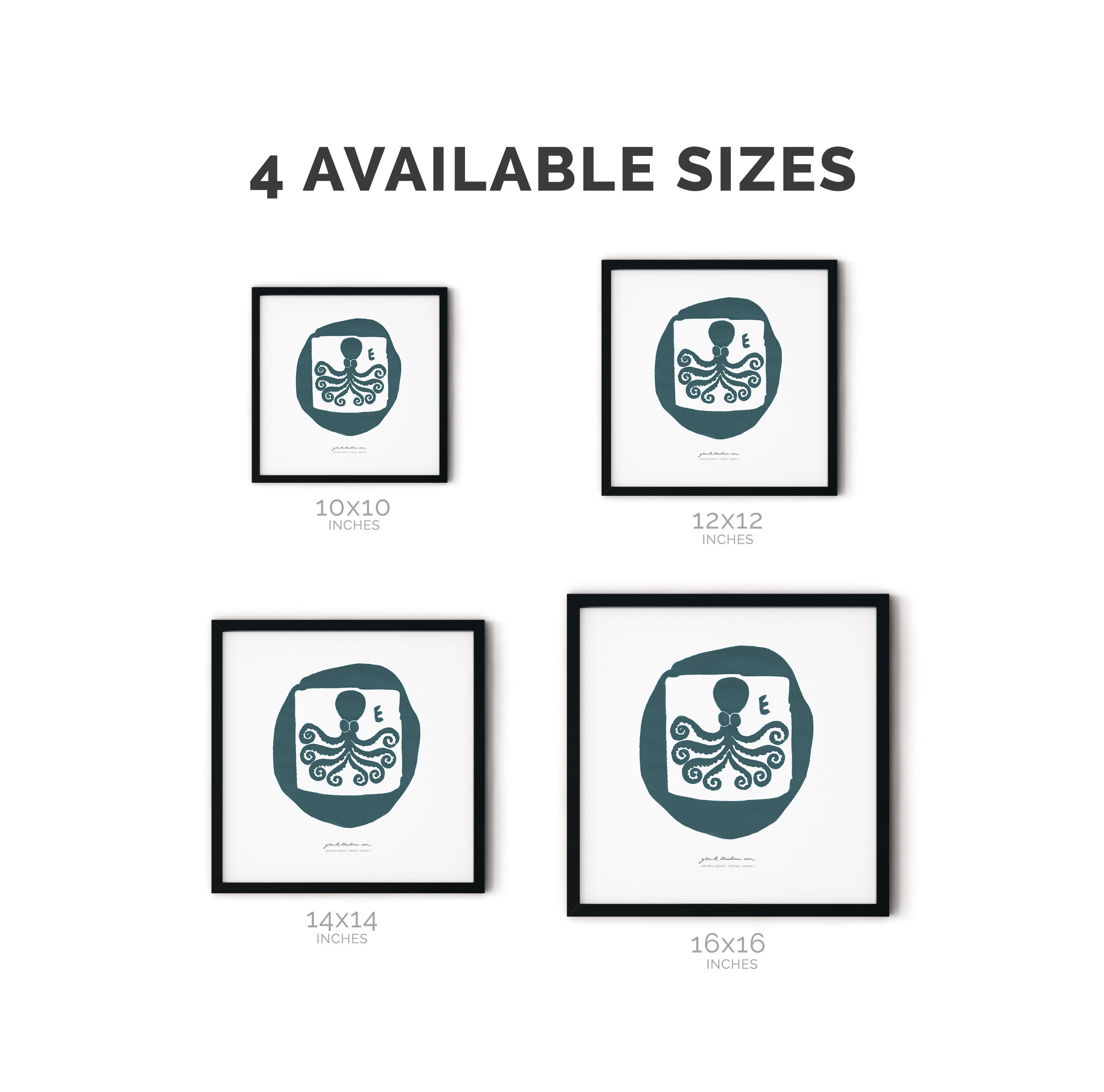 Ancient Greek Octopus Coin Archival Art Print Original | Etsy