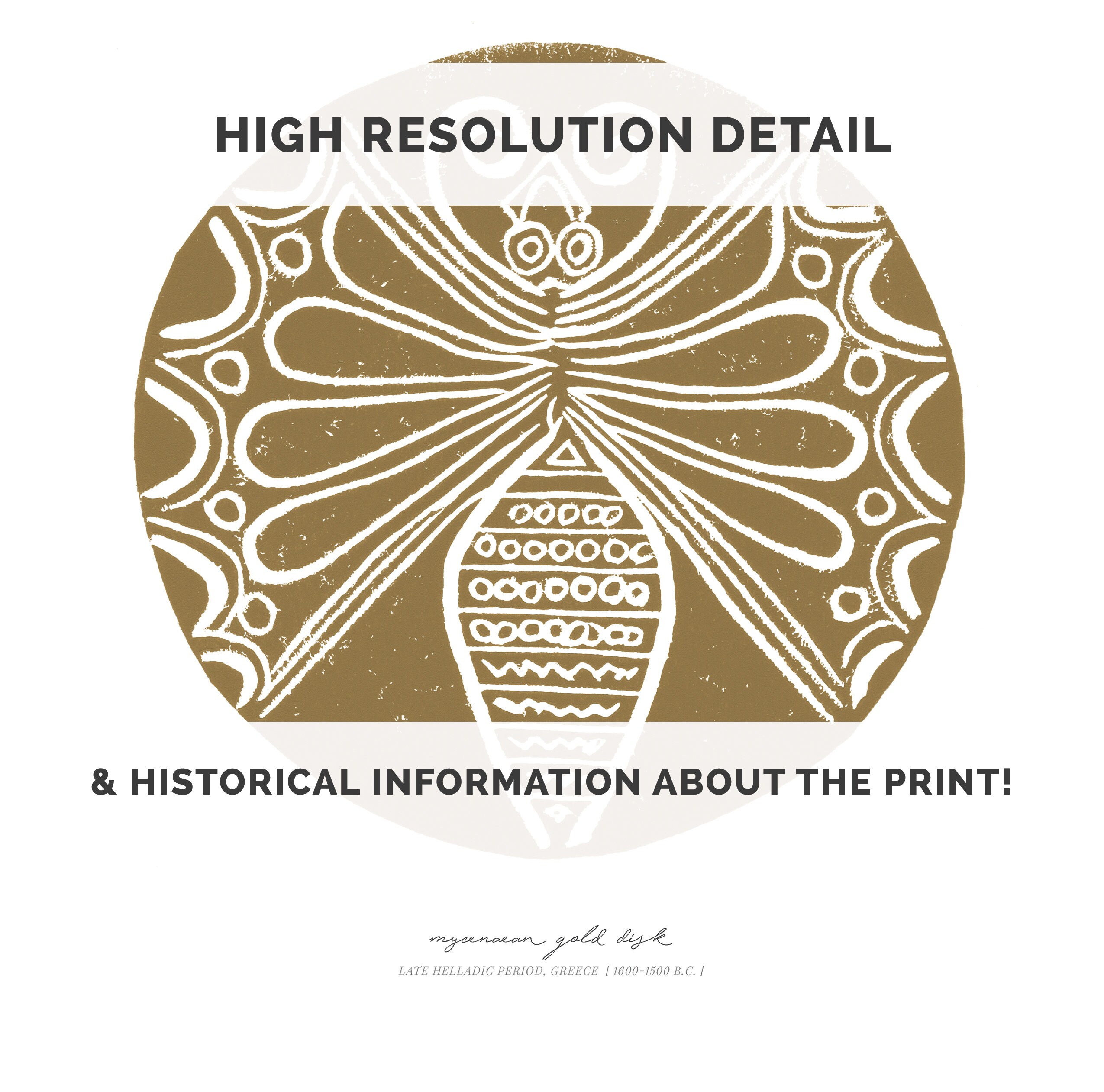 Ancient Greek Mycenaean Bee/butterfly Archival Art Print | Etsy