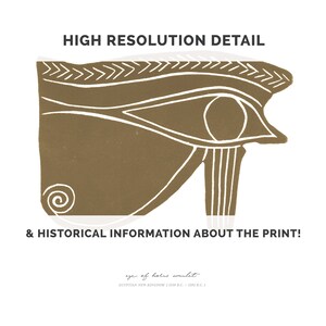 Ancient Egyptian eye of Horus Archival Art Print, Original Linocut Art ...