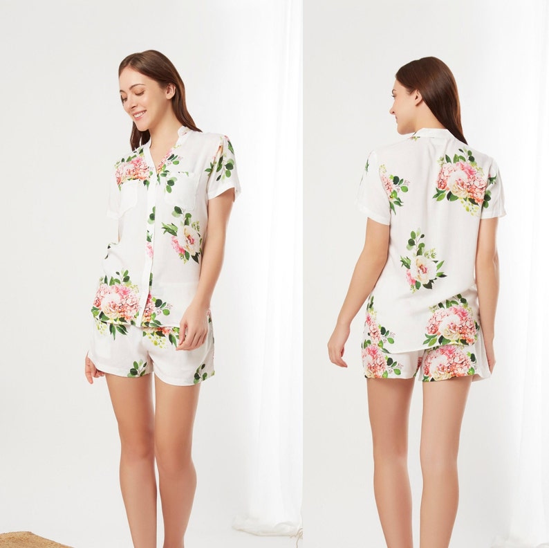 Personalized Pajamas in Wedding Colors / Cotton Pajama Set / - Etsy