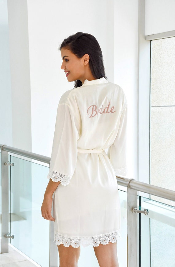 Bride Robe Lace Robe Bridal Robe Bride Lace Robe Bridal | Etsy