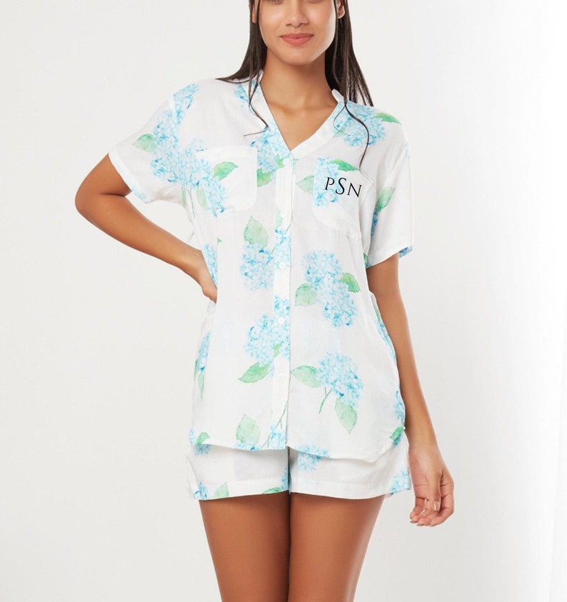 NEW Hydrangea Bridesmaid Pajamas Cotton Pajama Set - Etsy