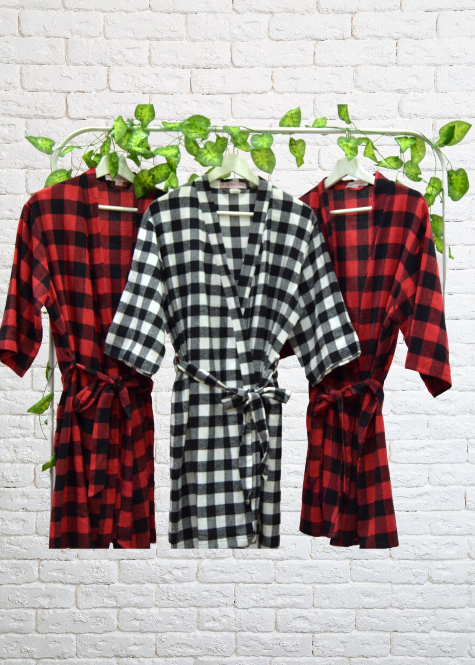 Flannel Robes Bridesmaid Robes Flannel Plaid Bridesmaid | Etsy