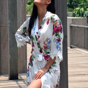 Silk Floral Robes, Floral Robe, Bridesmaid Robes, Bridal Party Gifts ...