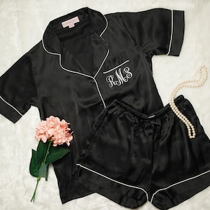 Plus Size Pajamas, Bridesmaid Pjs, Silk Pajamas, Personalized Pajamas ...