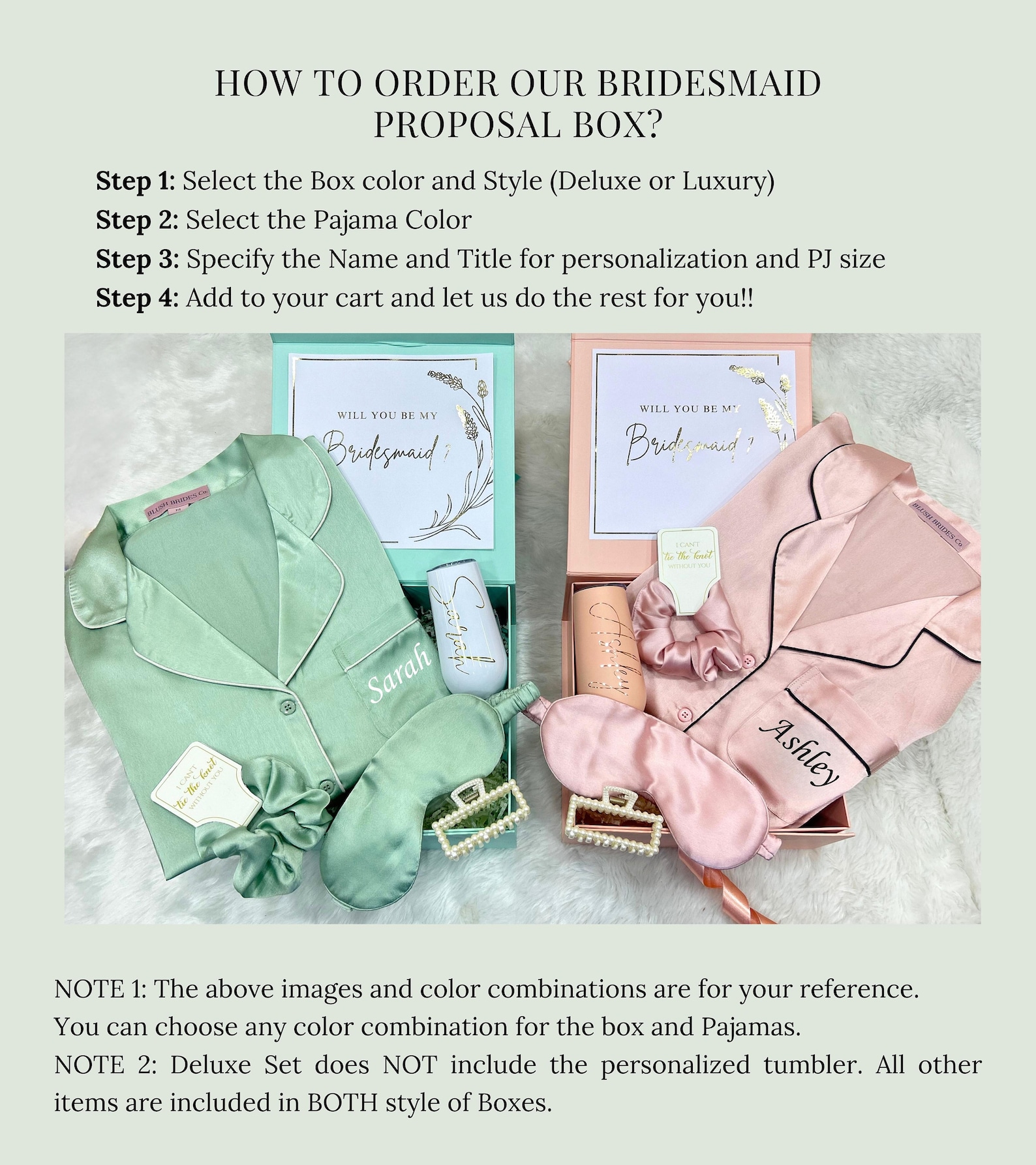 Bridesmaid Gift Box With PJ Set Personalized Proposal Box With Satin ...