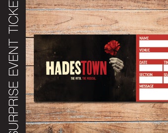 Printable HADESTOWN Broadway Surprise Ticket. Editable Musical Theatre ...