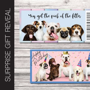 Printable NEW PUPPY / DOG Surprise Gift Reveal Coupon. Instant ...