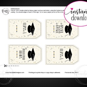Editable GRADUATION Themed Gift Tags. Congratulations Graduate. Class ...
