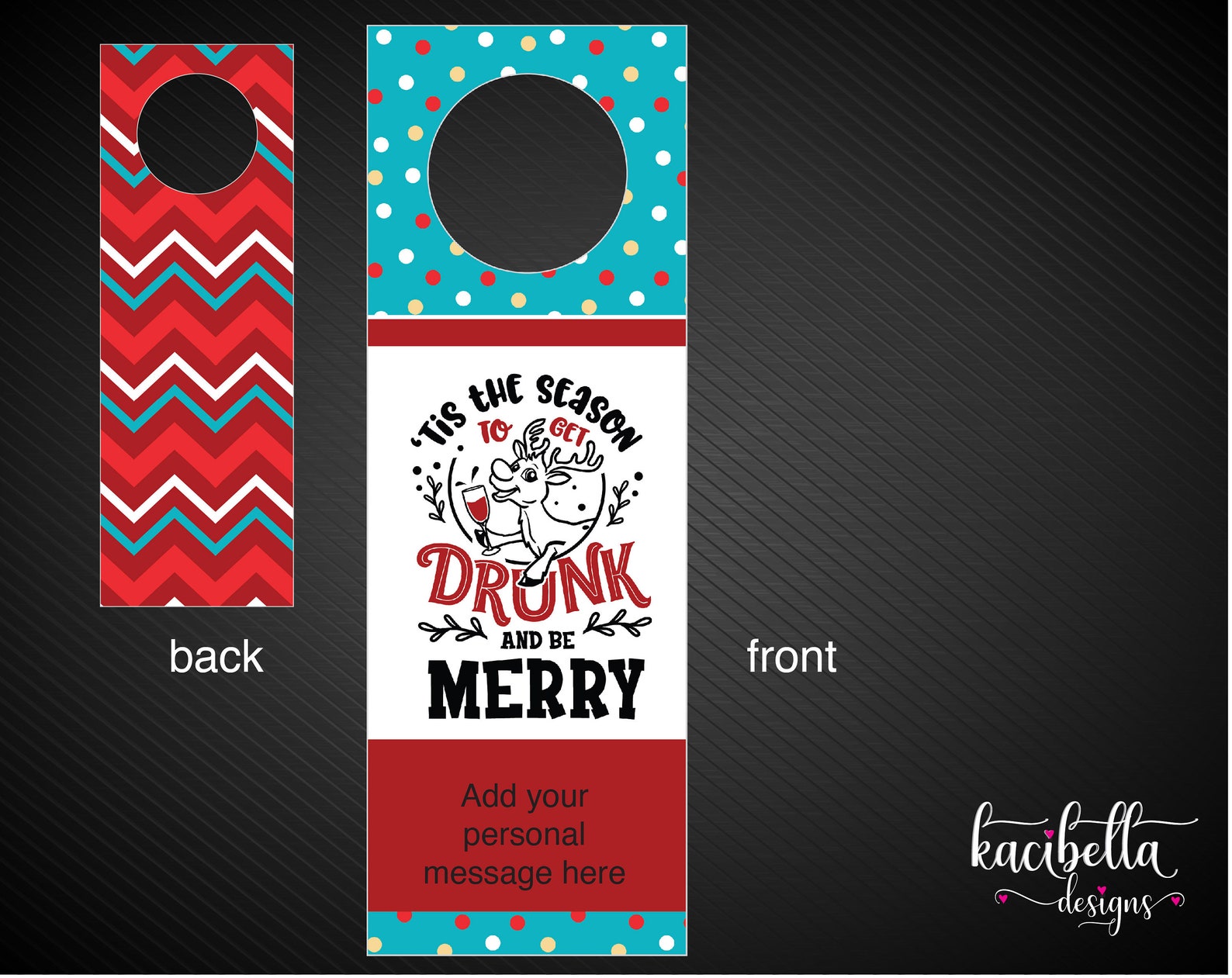 Printable DRUNK CHRISTMAS Wine Gift Tag. Editable 2-sided Wine Bottle ...