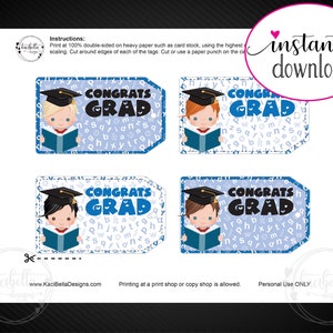 Editable CONGRATS Grad Graduation Themed Gift Tags. Congrats Grad ...