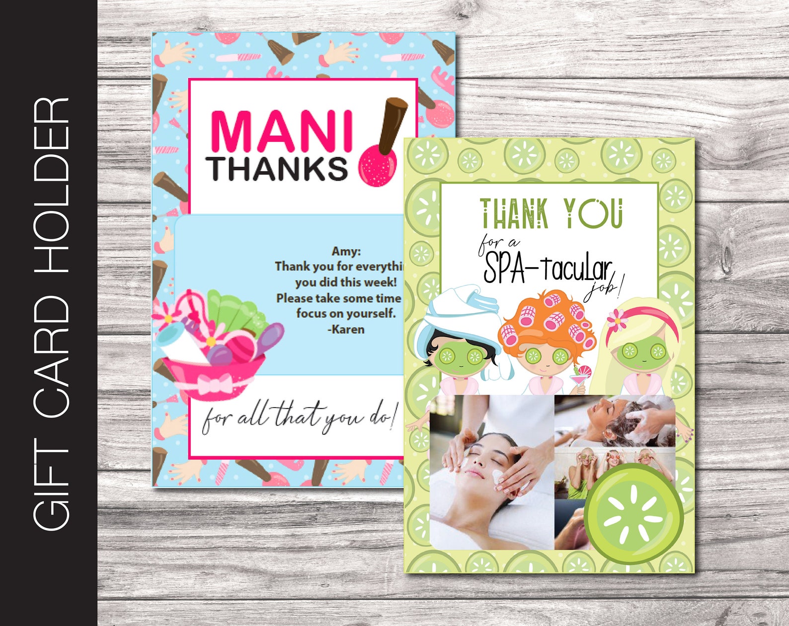 Printable SPA Appreciation Gift Card Holder. Mani Pedi Spa | Etsy