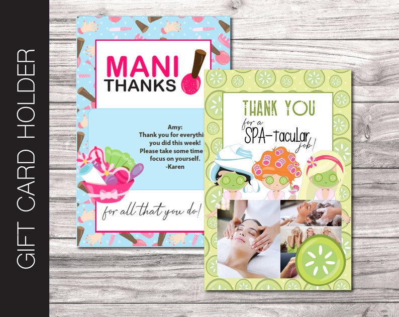 Printable SPA Appreciation Gift Card Holder. Mani Pedi Spa | Etsy