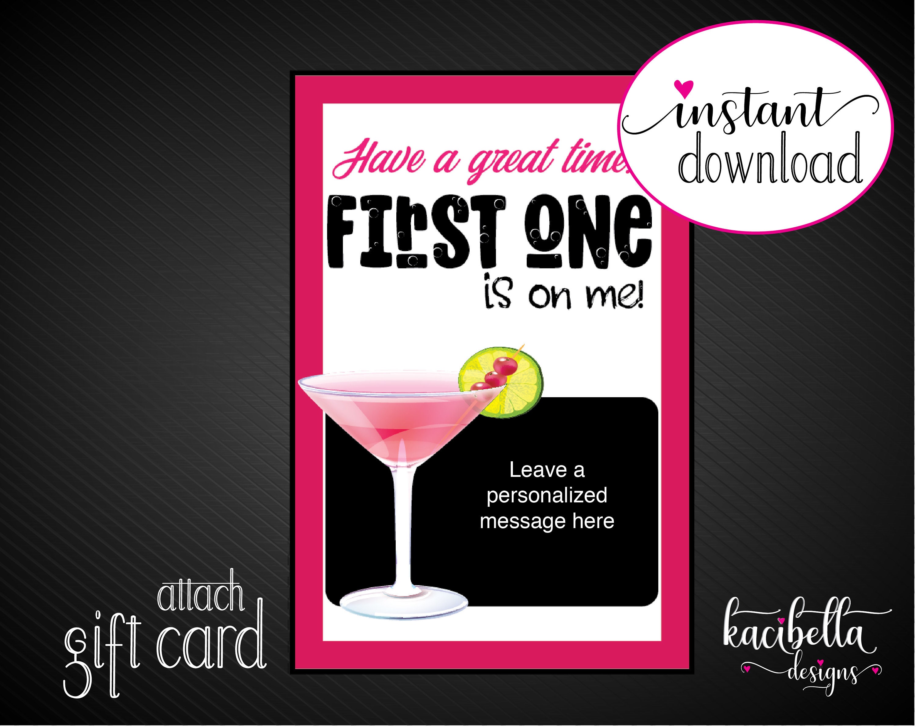 Printable TRAVEL TRIP Cocktail Gift Card Holder. Have a Great | Etsy