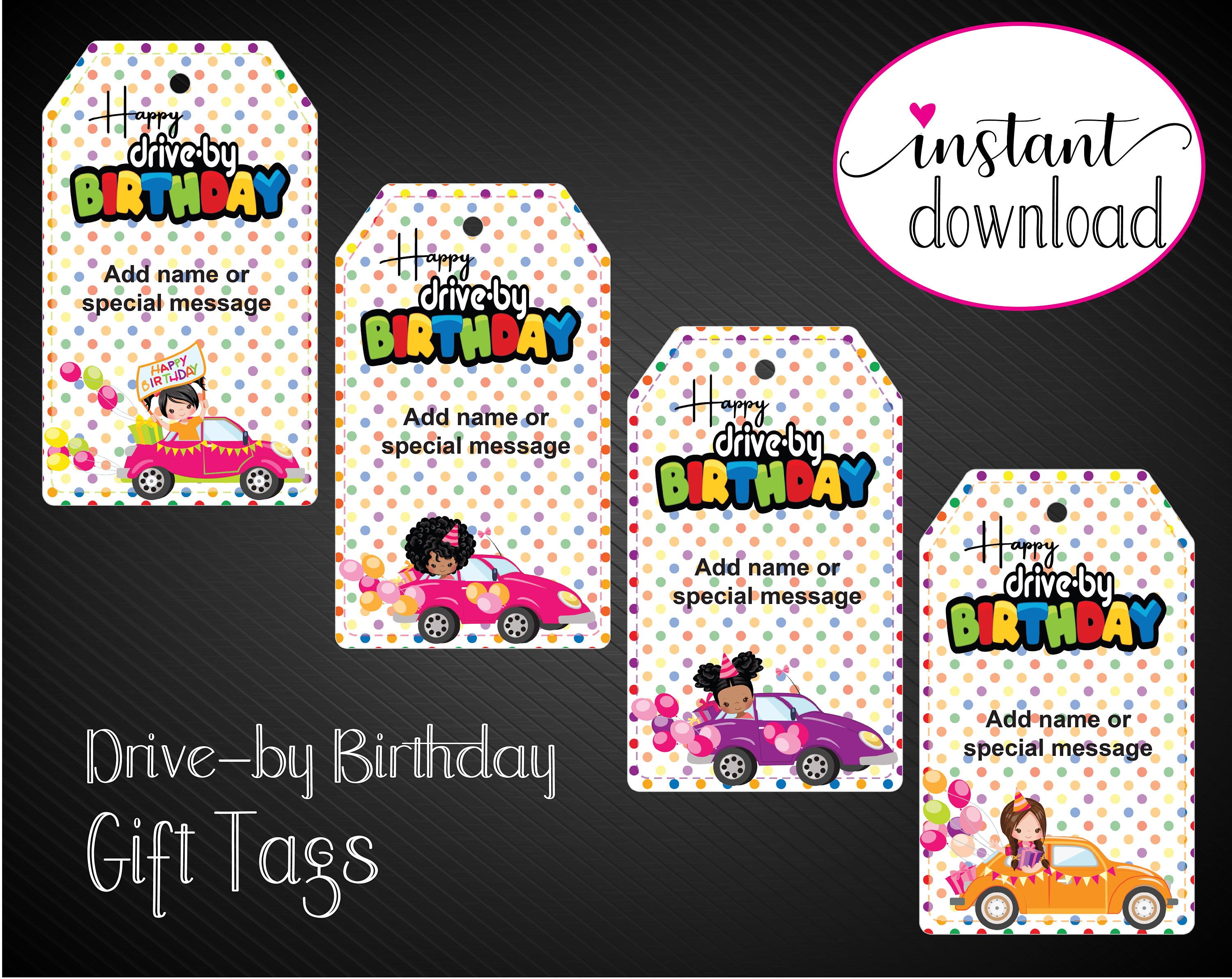 Editable BIRTHDAY GIRL Theme Gift Tags. Birthday Parade Gift - Etsy