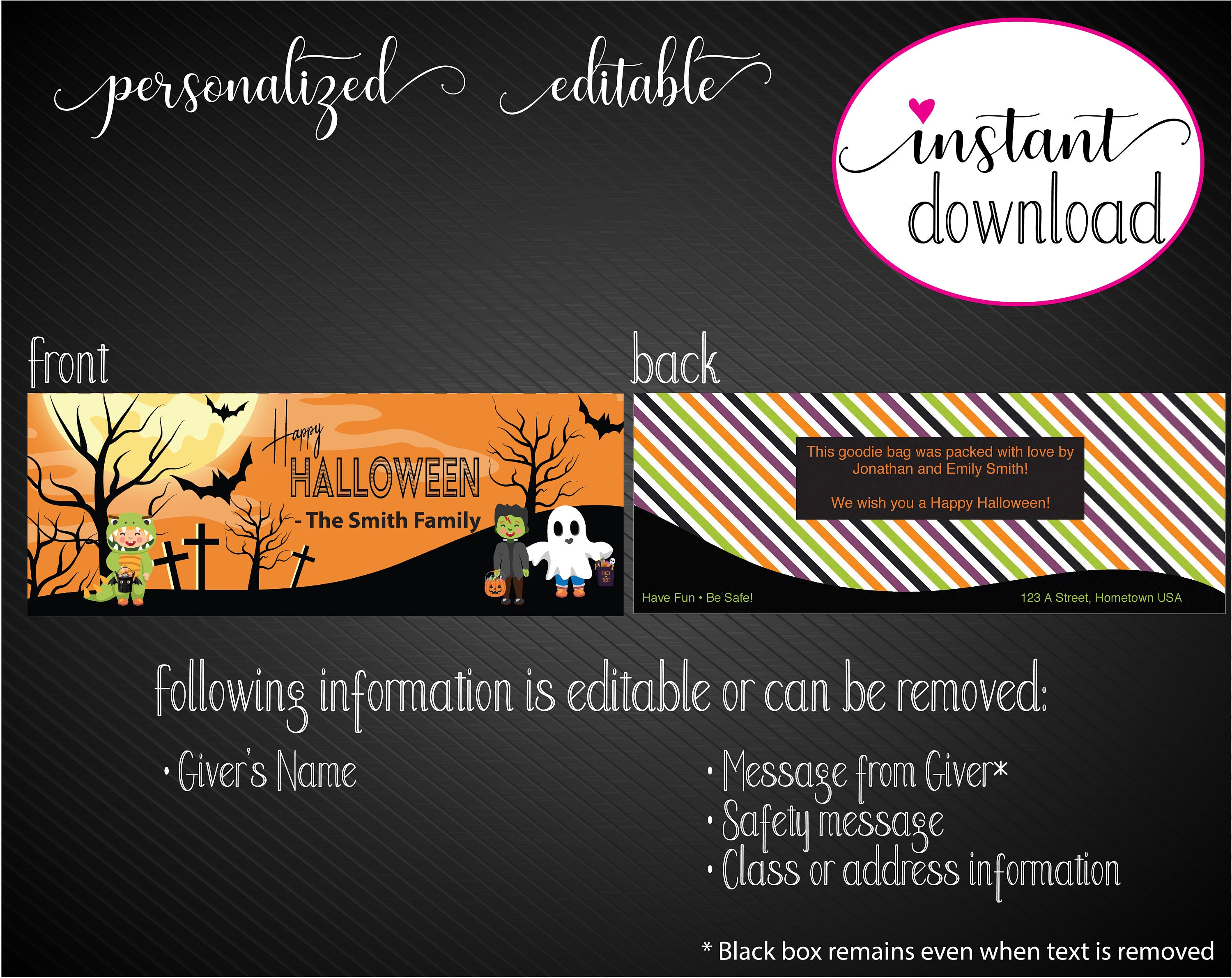 Printable HALLOWEEN Treat Bag Topper Candy Bag Party Favor - Etsy