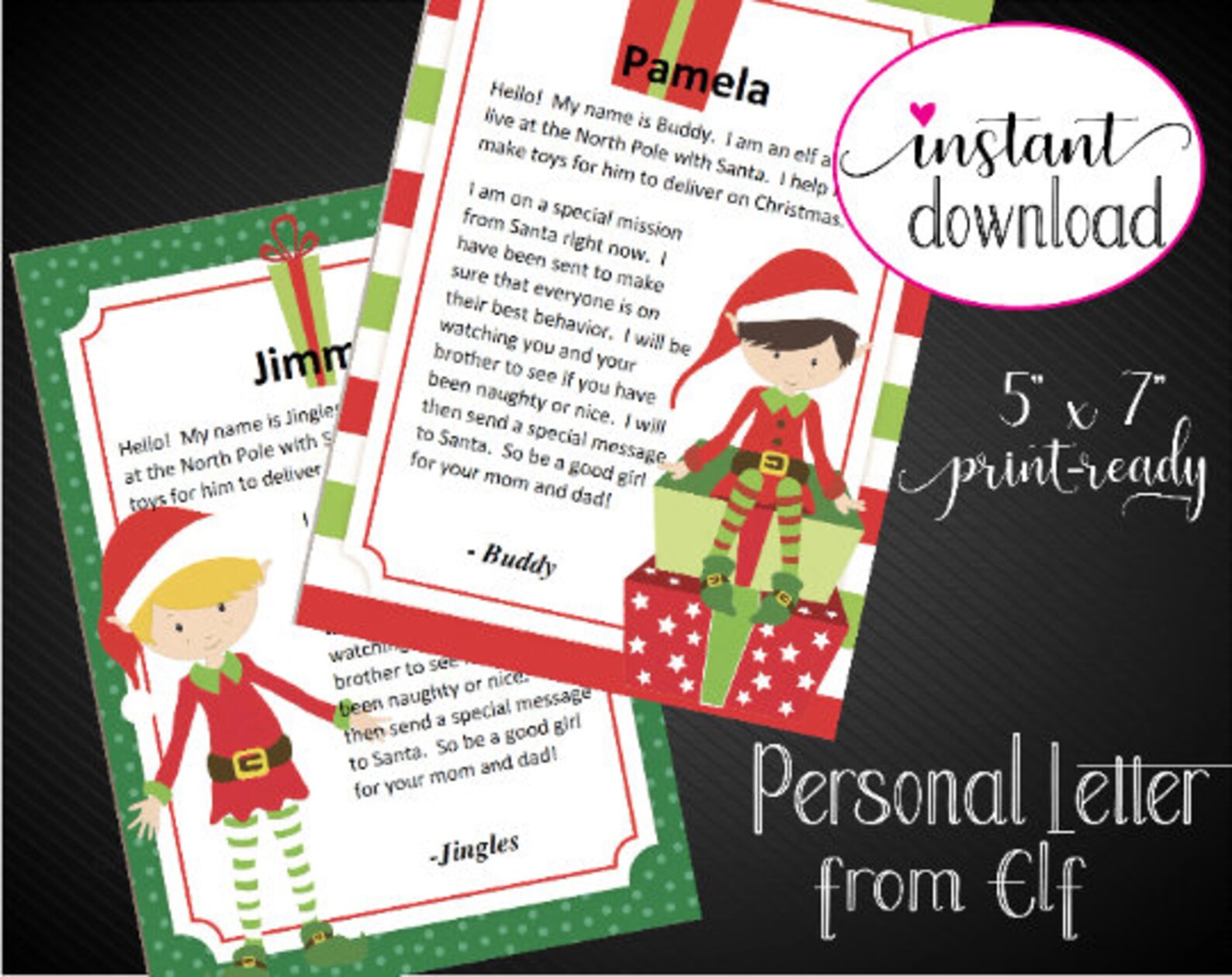 Printable ELF Personalized Letter. Letter From Elf. Christmas - Etsy