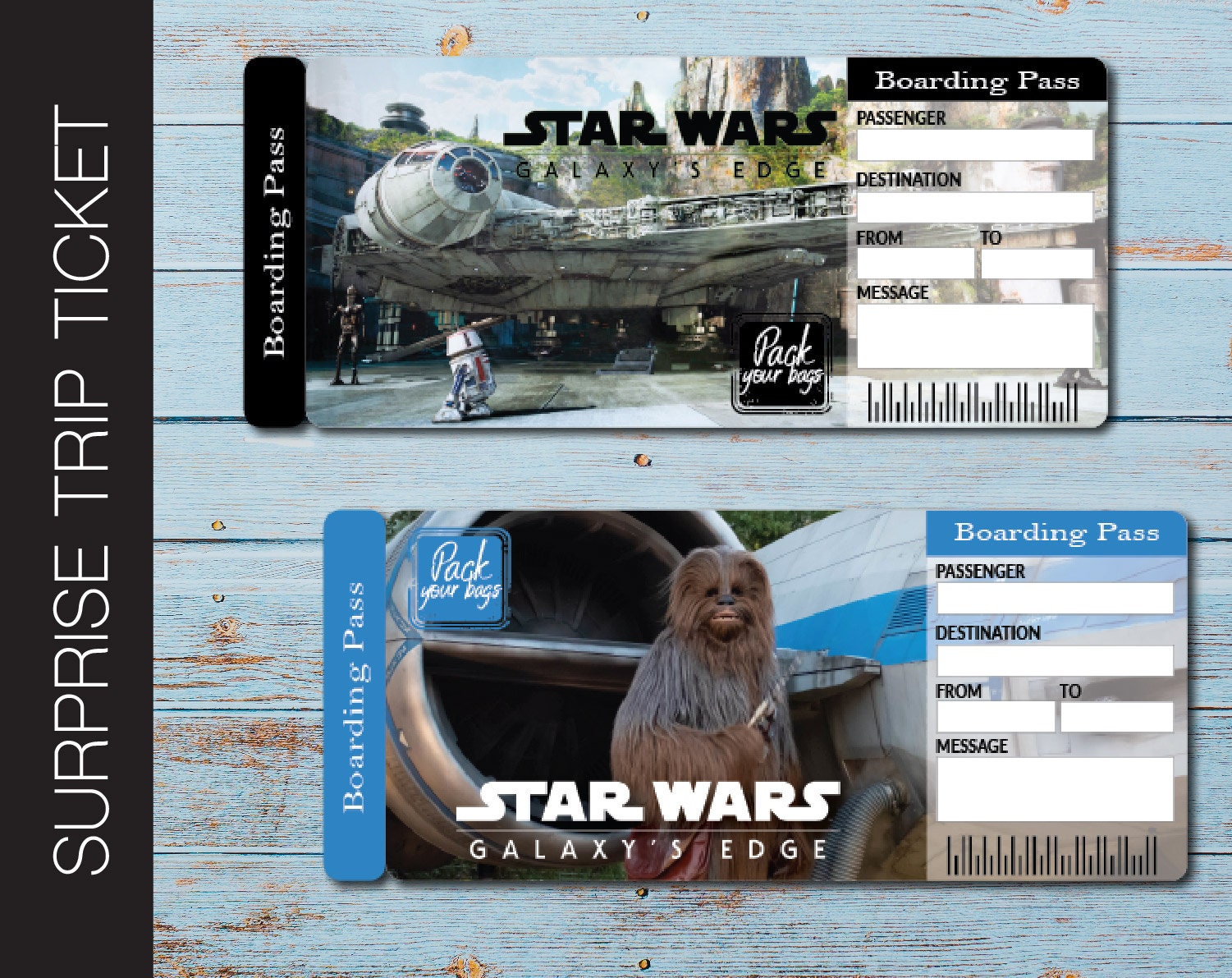 Invitations Digital STAR WARS Galaxy Edge Surprise Trip Gift Ticket ...