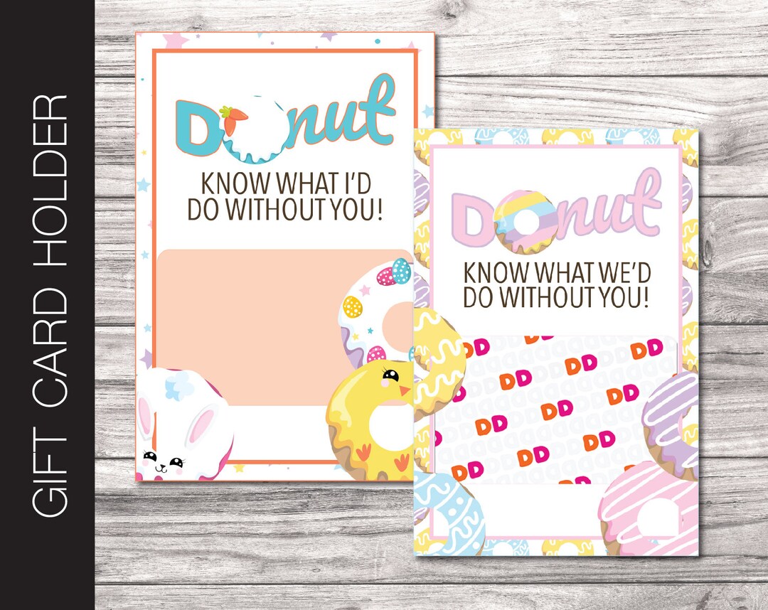 Printable APPRECIATION Donut Gift Card Holder. Instant Download ...
