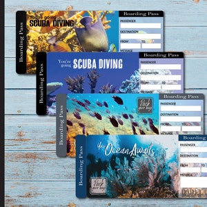 Printable SCUBA DIVING Surprise Trip Gift Ticket. Trip Ticket. Vacation ...