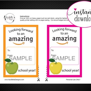 Printable BACK TO SCHOOL Amazon Gift Card Holder. Looking Forward to an ...
