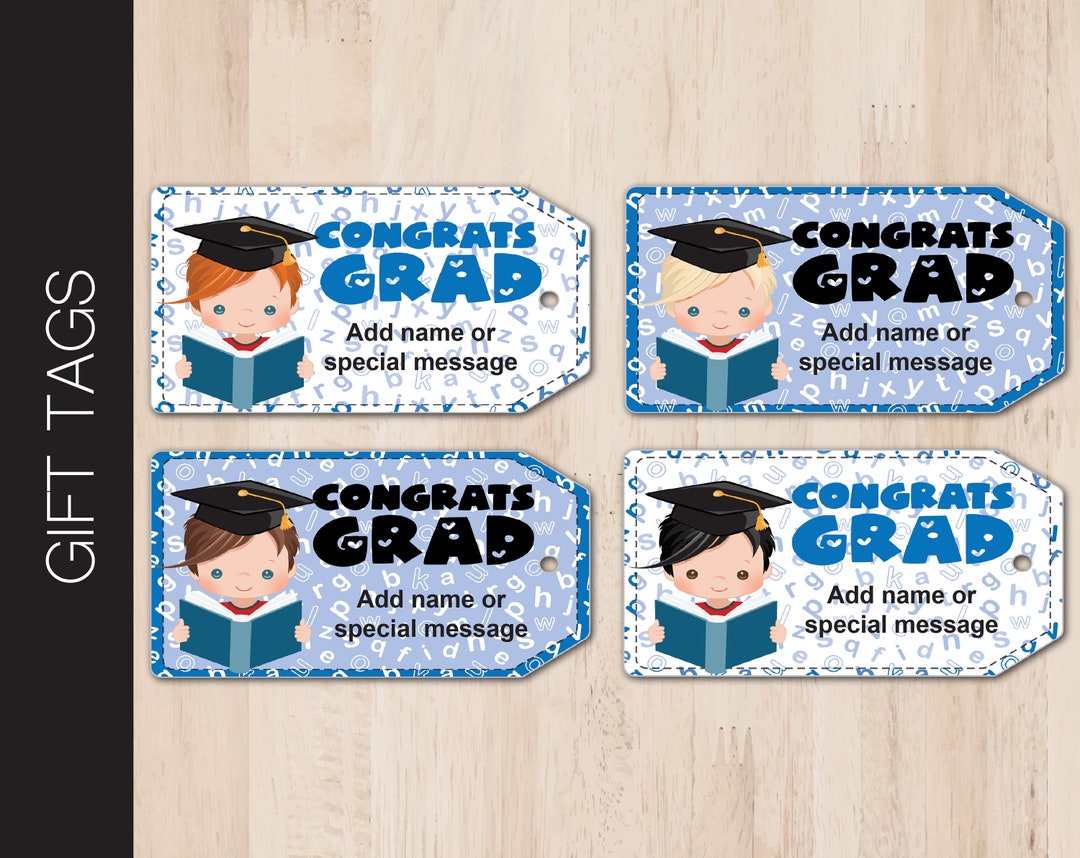 Editable CONGRATS Grad Graduation Themed Gift Tags. Congrats Grad ...