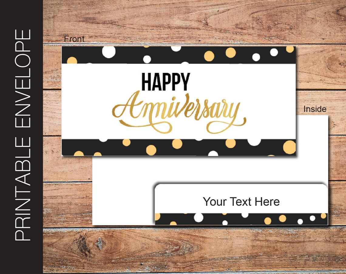 Printable ANNIVERSARY Envelope for Gift Tickets Vouchers - Etsy