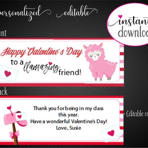 Printable VALENTINES Treat Bag Topper Candy Bag Party Favor Classroom ...