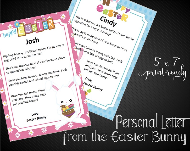 Printable EASTER BUNNY Personalized Letter. Letter From Easter - Etsy
