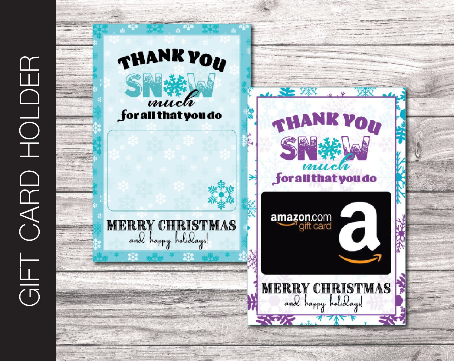 Printable CHRISTMAS Appreciation Gift Card Holder. Thank You - Etsy